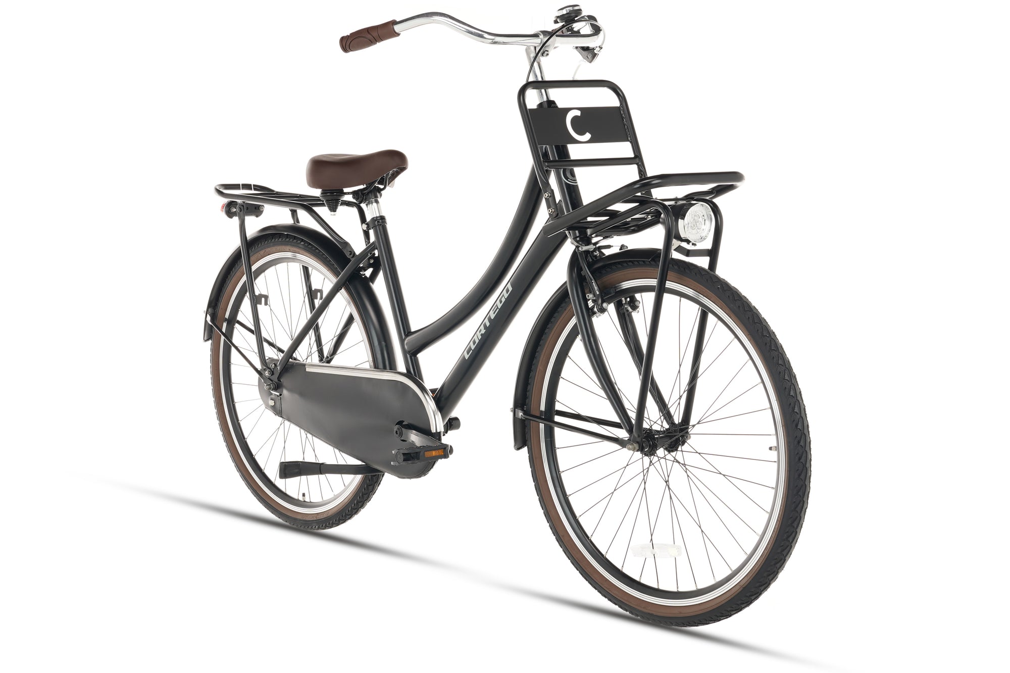 Cortego Cargo Transportfiets 28 Inch - Damesfiets - Mat-Zwart ...