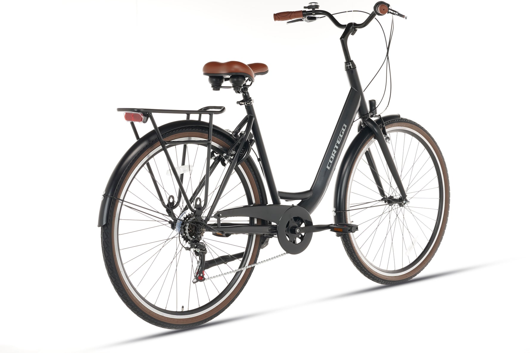 Cortego City Damesfiets - 7 versnellingen - Mat Zwart -Twee handremmen ...