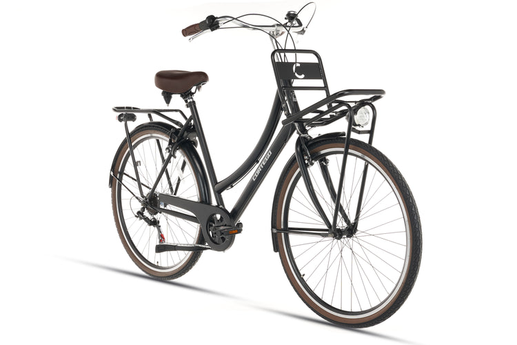 Cortego City Damesfiets - 7 versnellingen - Mat Zwart -Twee handremmen ...