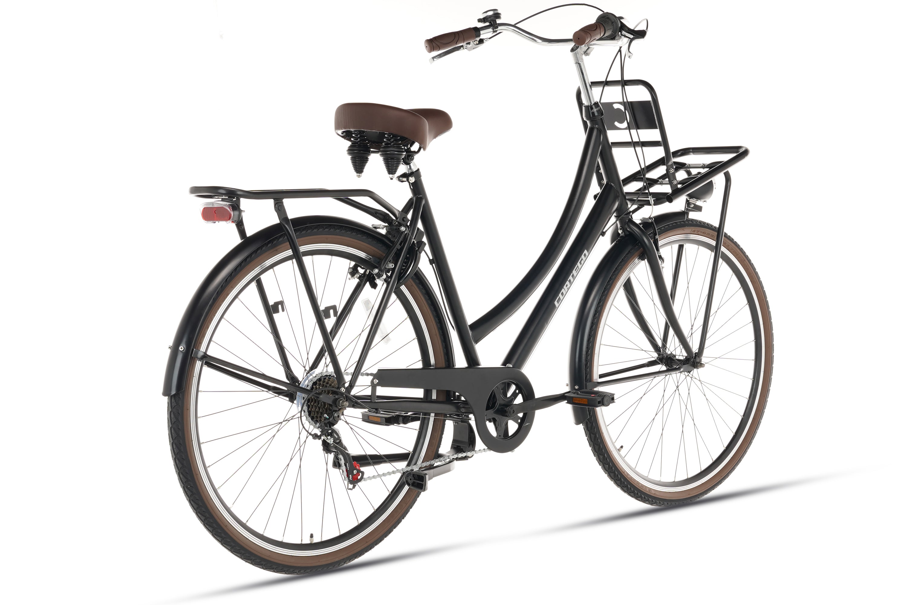 Damesfiets 28 Inch - 7 Versnellingen Cortego Transporter - Mat Zwart ...